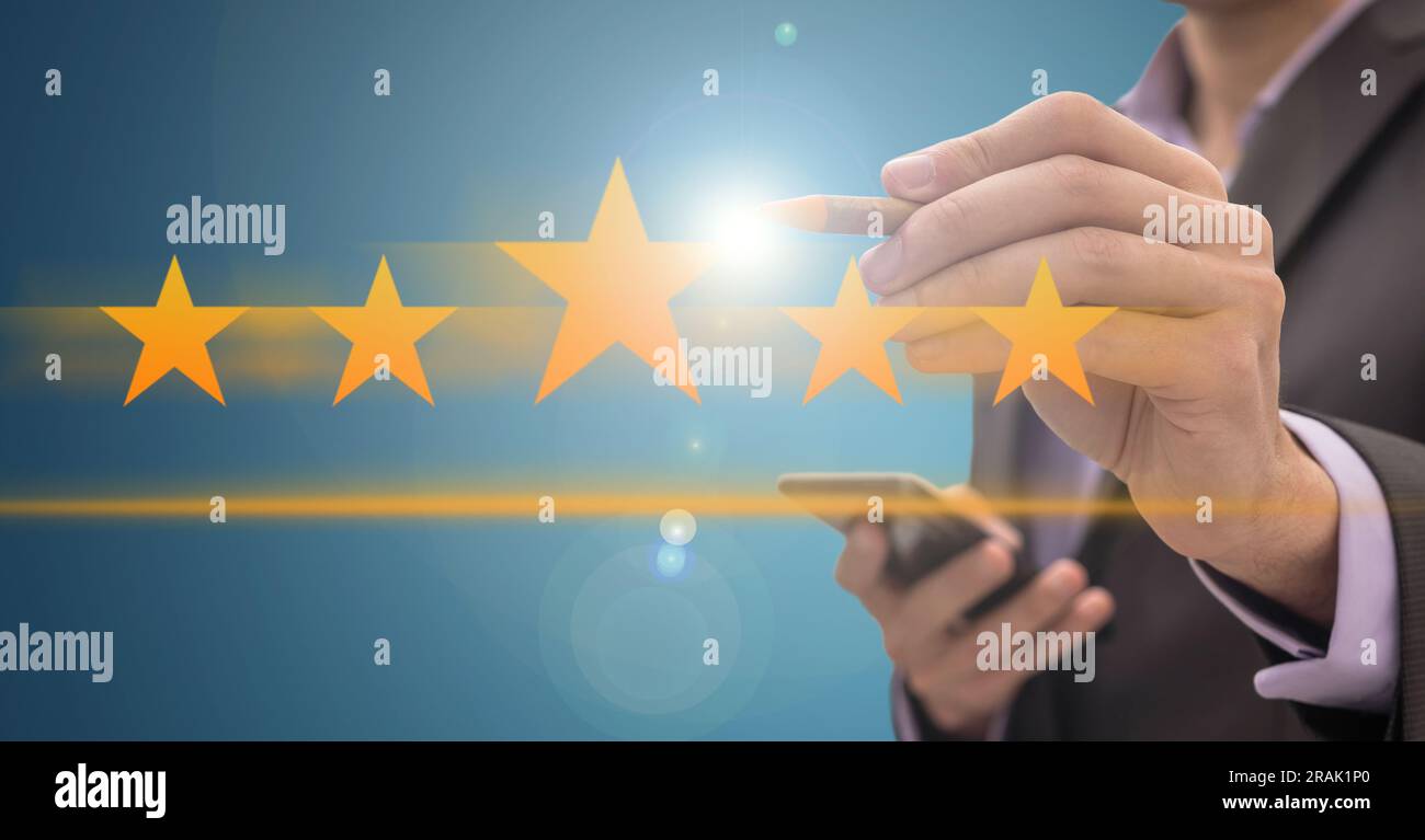 Increase rating, evaluation and classification concept. Businessman ...