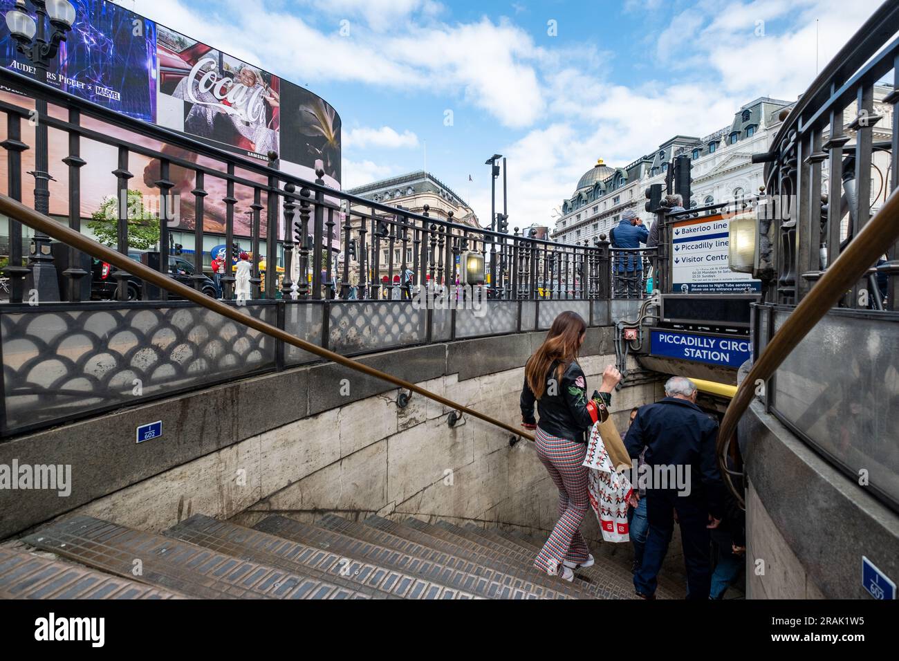 London- June 2023: Piccadilly Circus London street scene, a world ...