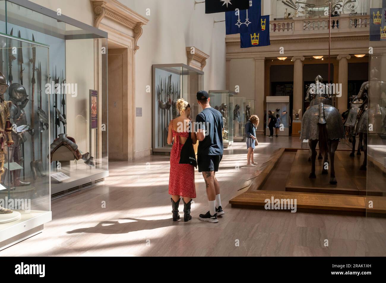 Visitors to Emma and Georgina Bloomberg Arms and Armor Court at the ...