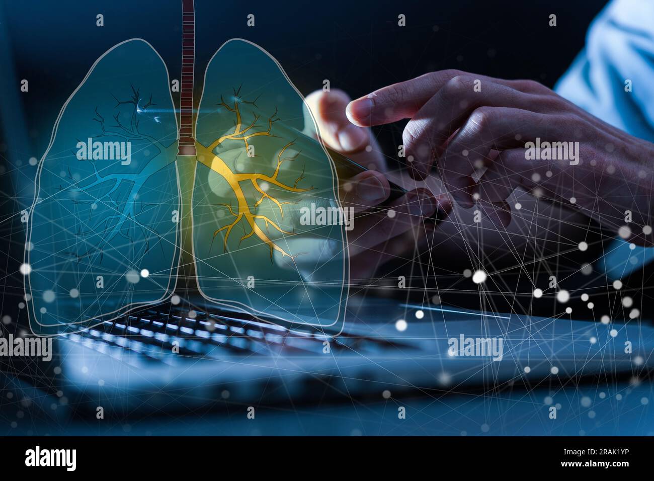 Medicine doctor touching icon medical network connection with modern ...