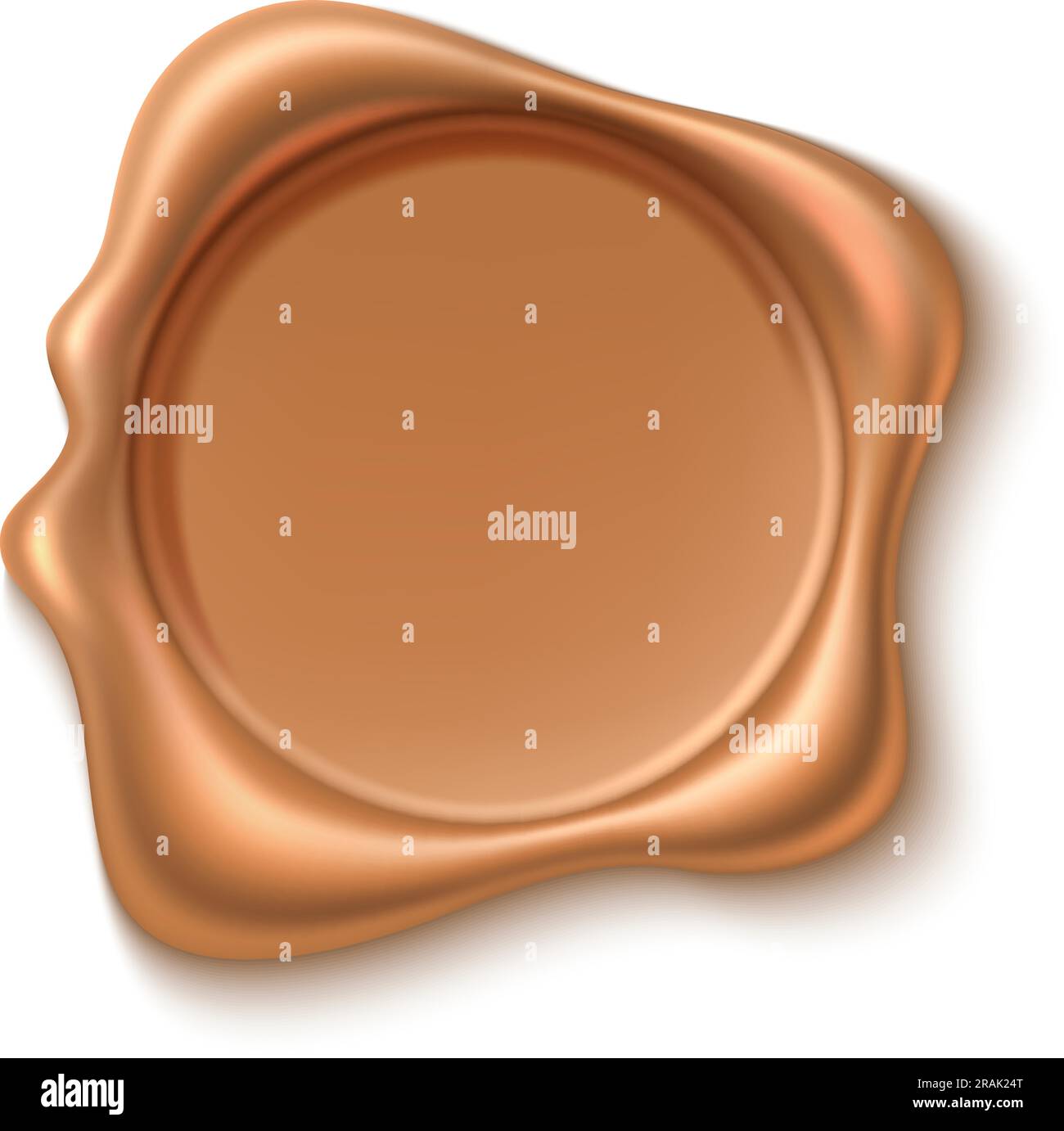 Bronze wax stamp. Realistic shiny signature seal Stock Vector Image ...