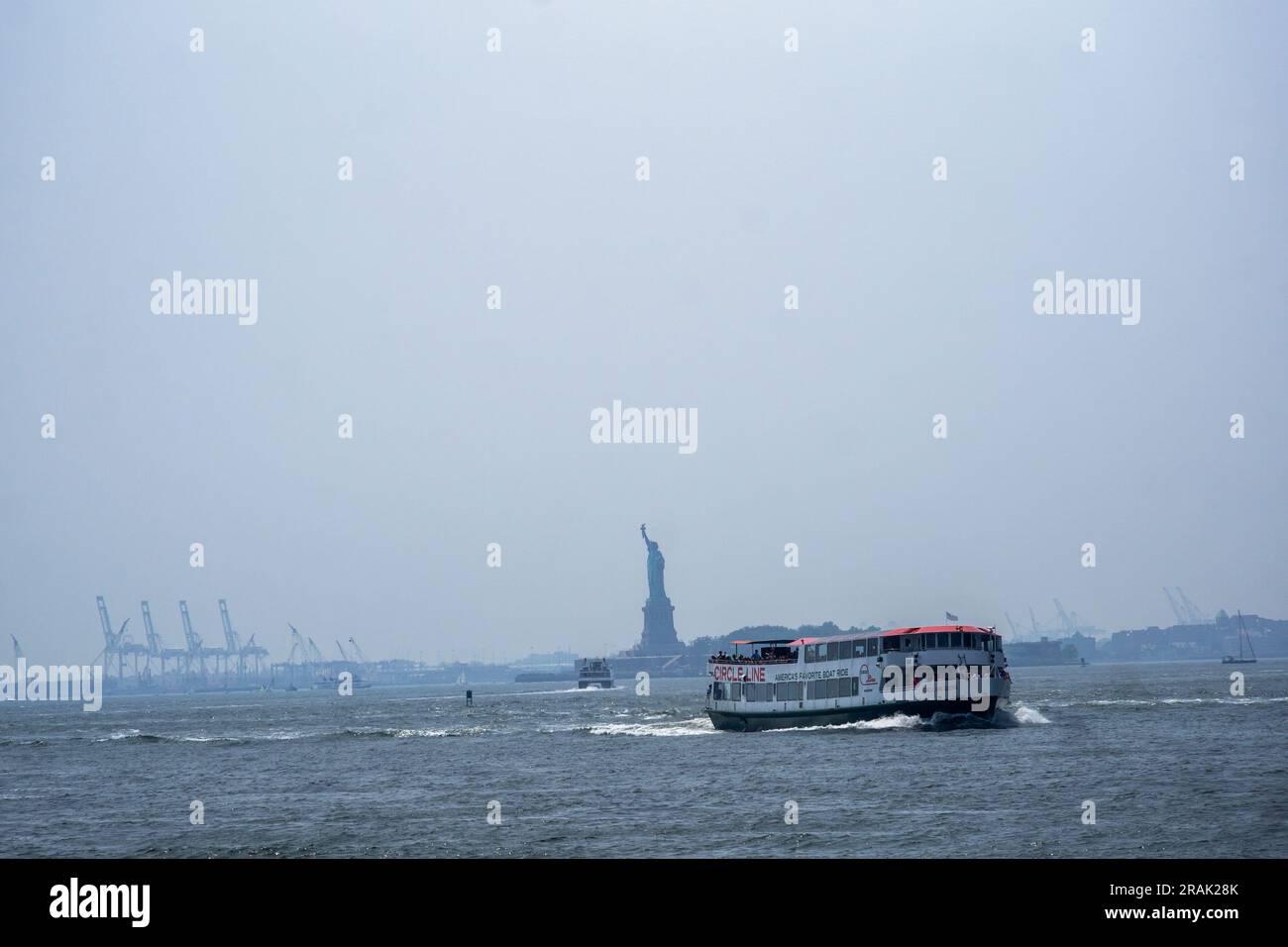 Smoky haze across the harbor in New York on Saturday, July 1, 2023 ...