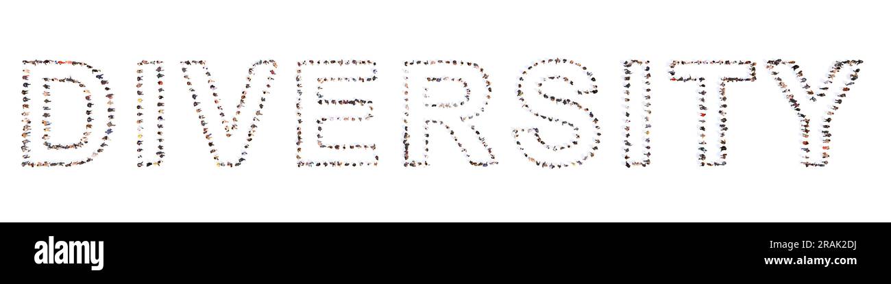 Concept or conceptual large community of people forming DIVERSITY ...