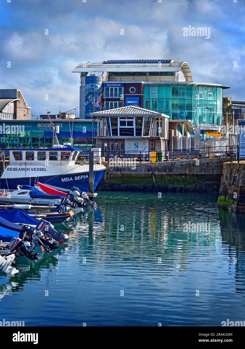 UK, Devon, Plymouth, The Barbican, Sutton Harbour and National Marine ...