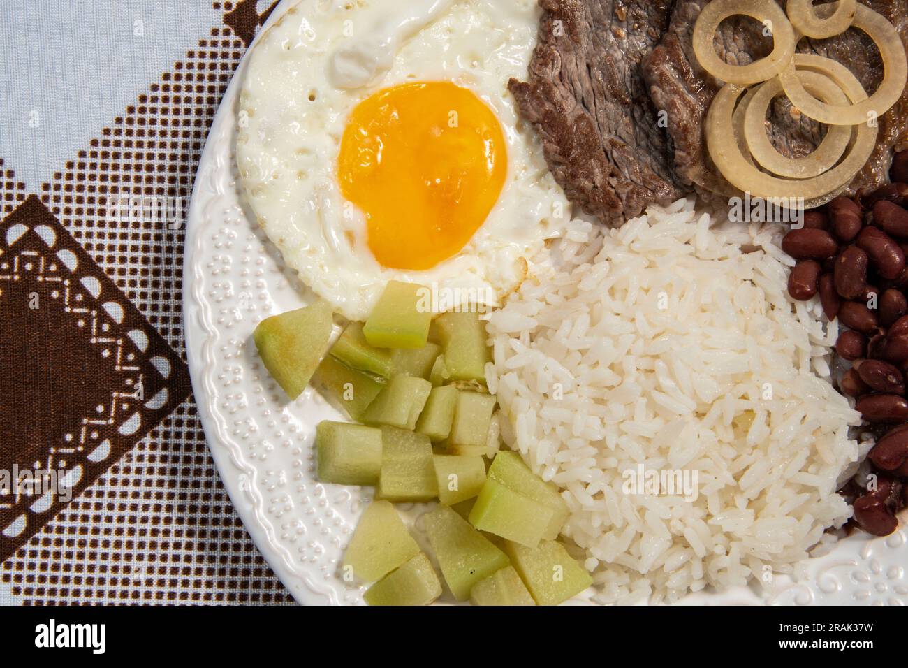 typical brazilian food plate seen from above Stock Photo - Alamy