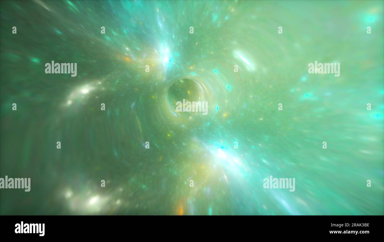 Seamless travel through a wormhole through time and space filled with ...