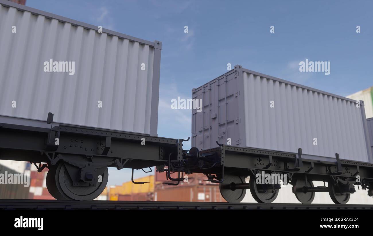 White shipping cargo containers for logistics and transportation. Cargo ...