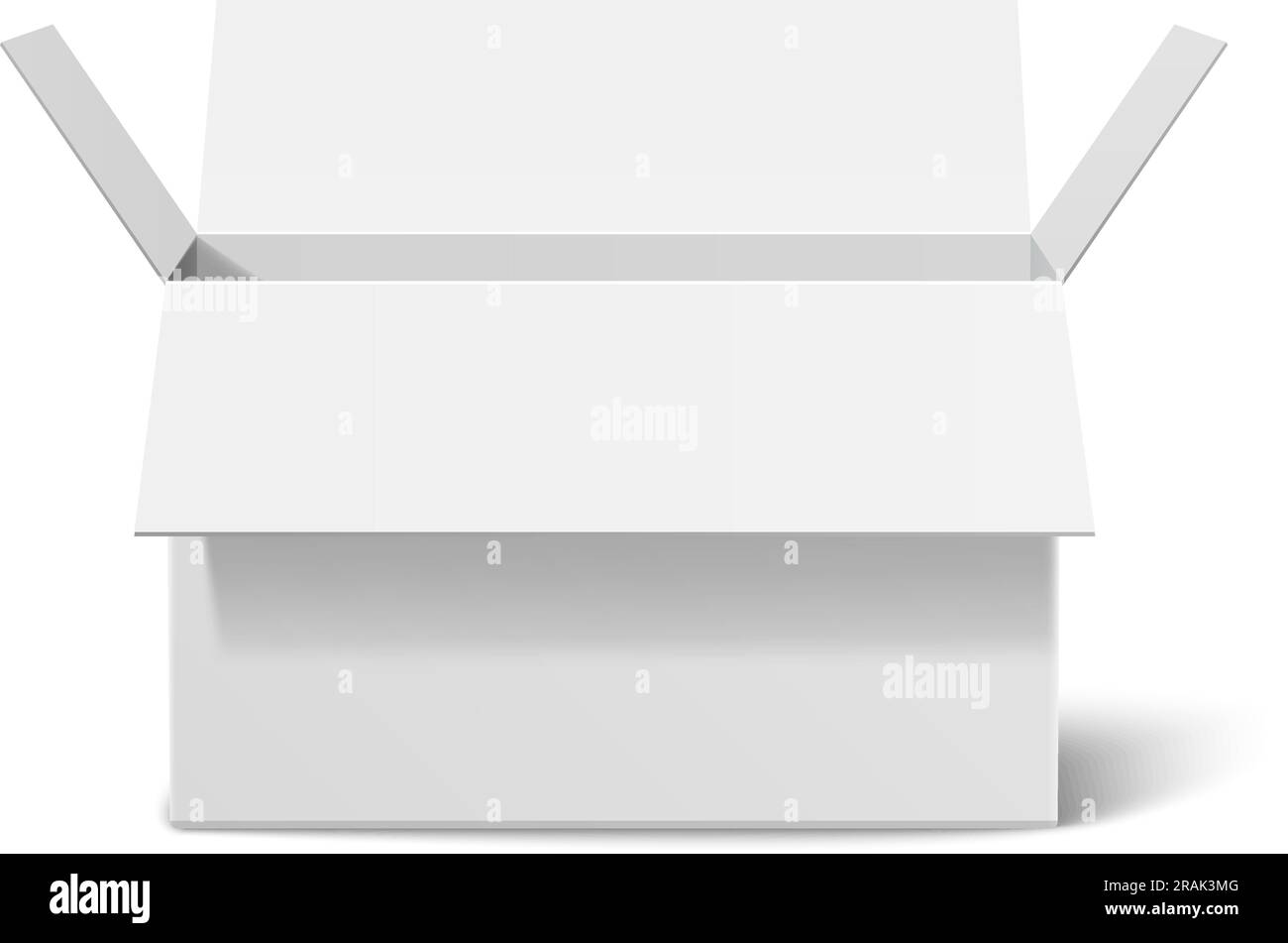 Open cargo box. White paper package mockup Stock Vector Image & Art - Alamy