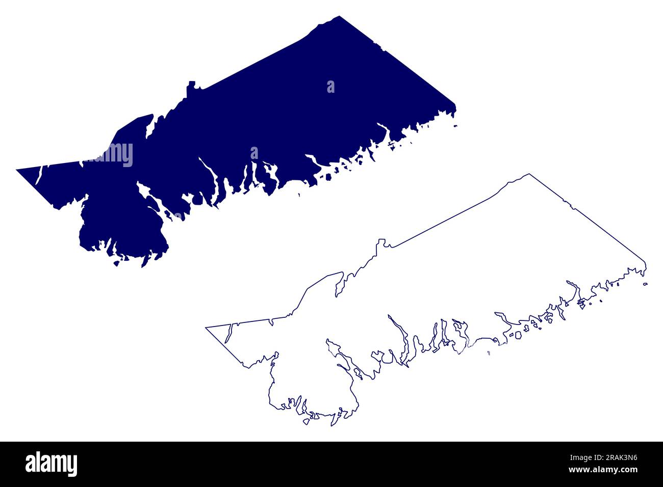 Halifax County (Canada, Nova Scotia Province, North America) map vector ...