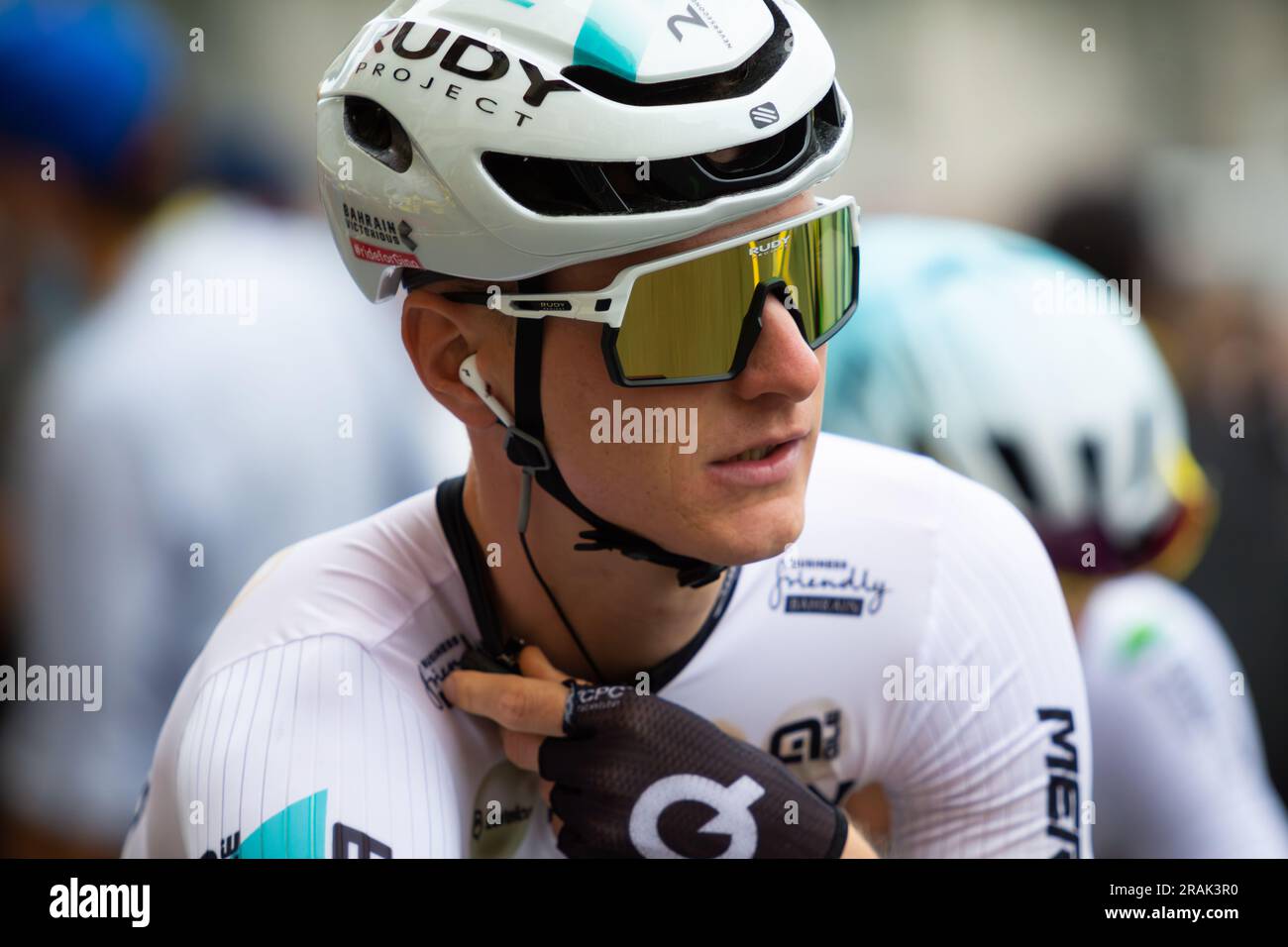 Bilbao, Spain - July 1, 2023: The cyclist JACK HAIG, from the BAHRAIN ...