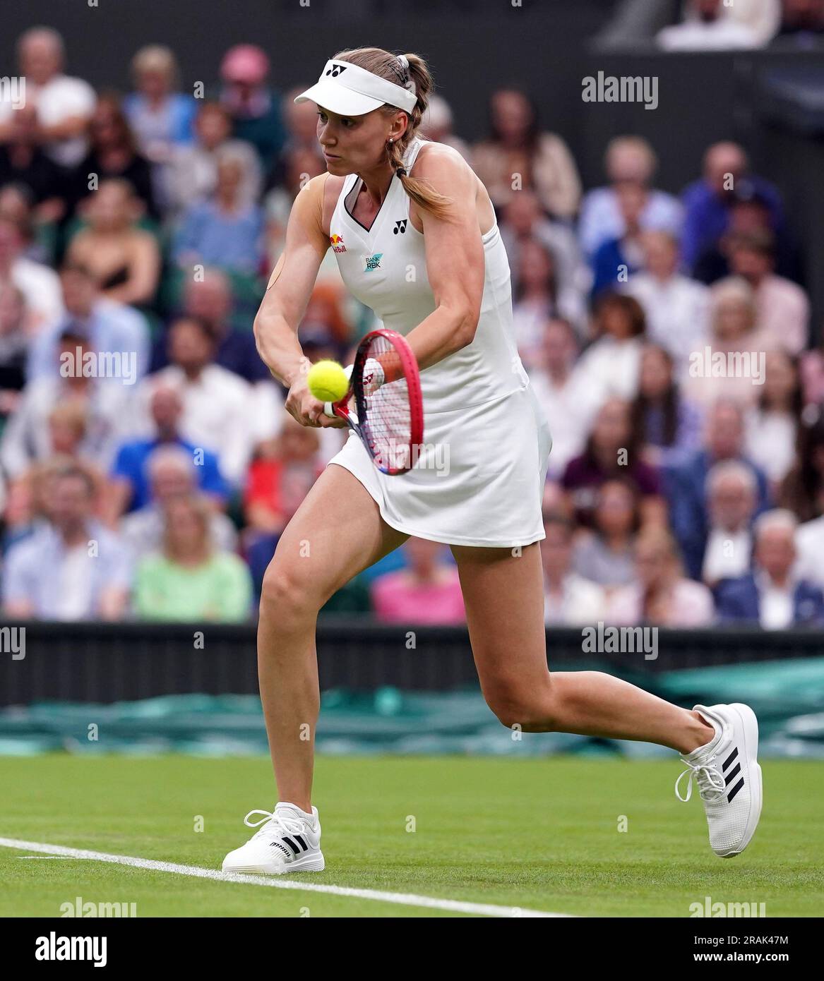 Elena Rybakina in action against Shelby Rogers (not pictured) on day ...