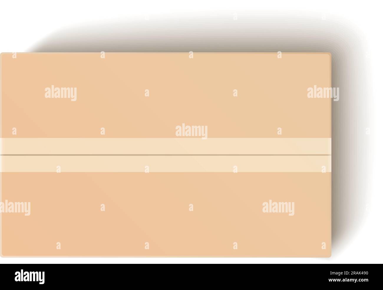 Sealed cardboard box top view. Blank realistic mockup Stock Vector ...