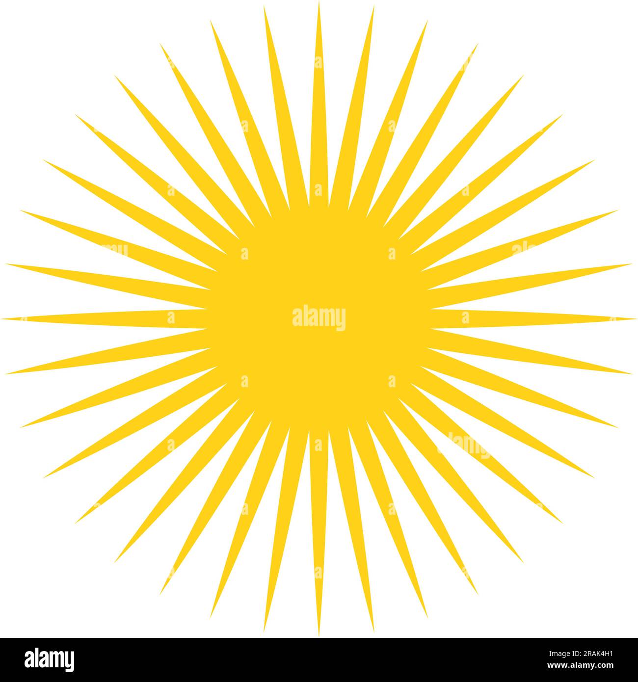 Sunburst icon. Yellow sun with long thin rays Stock Vector Image & Art ...