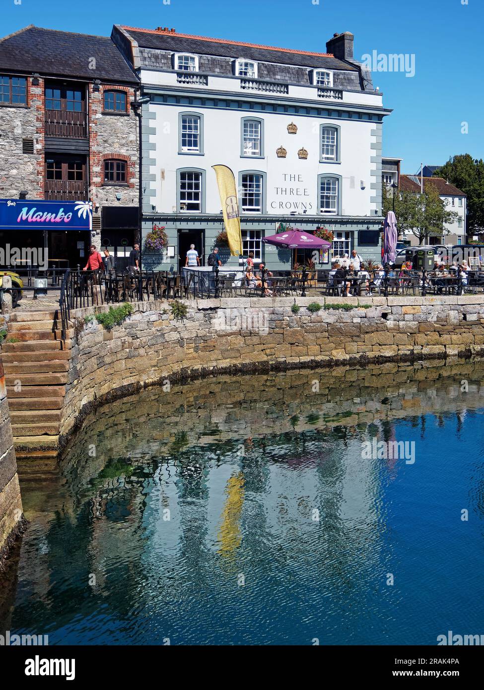 UK, Devon, Plymouth, The Barbican, Sutton Harbour and The Three Crowns ...