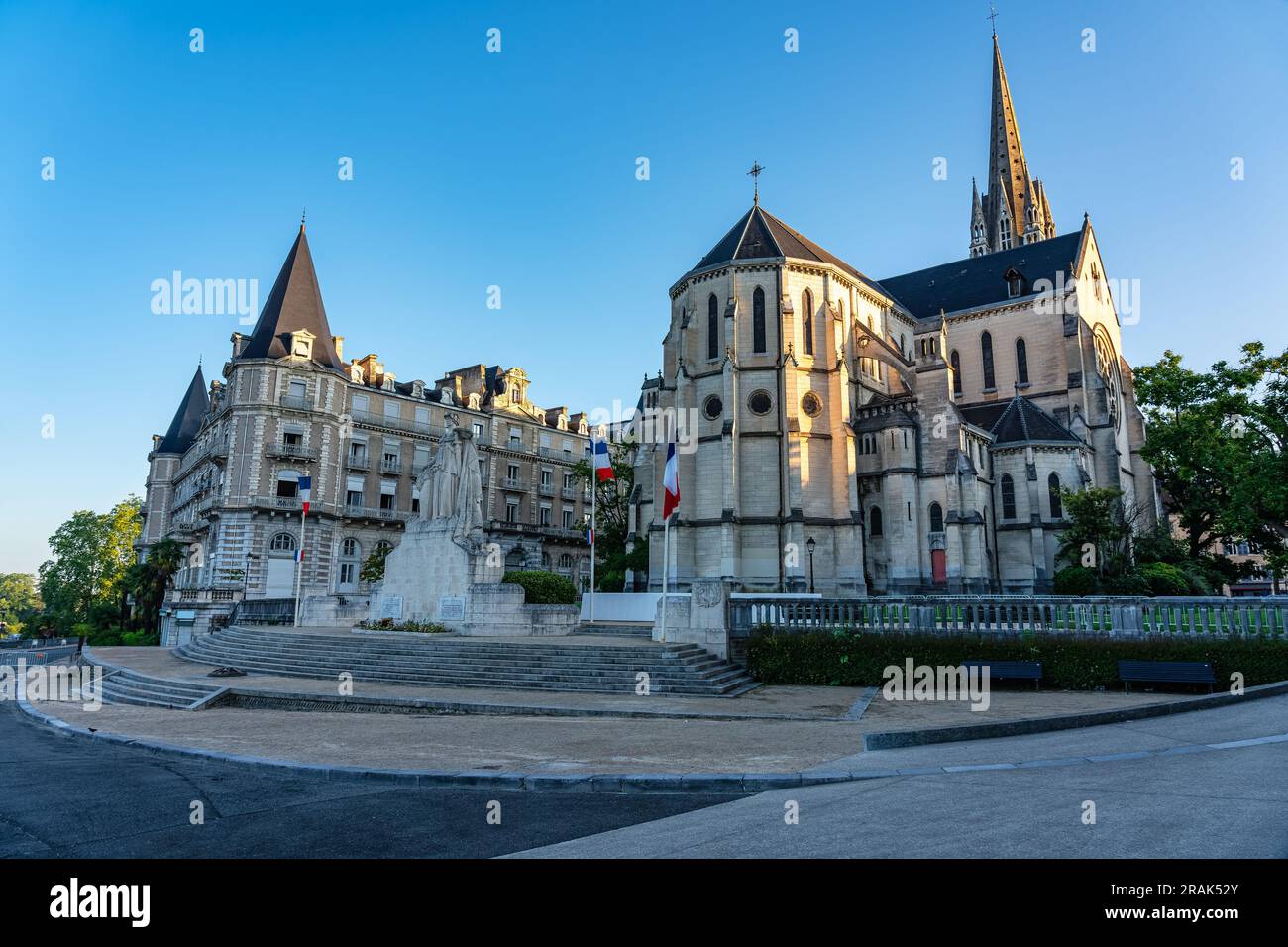 Boulevard of the Pyrenees with old historic buildings in the center of ...