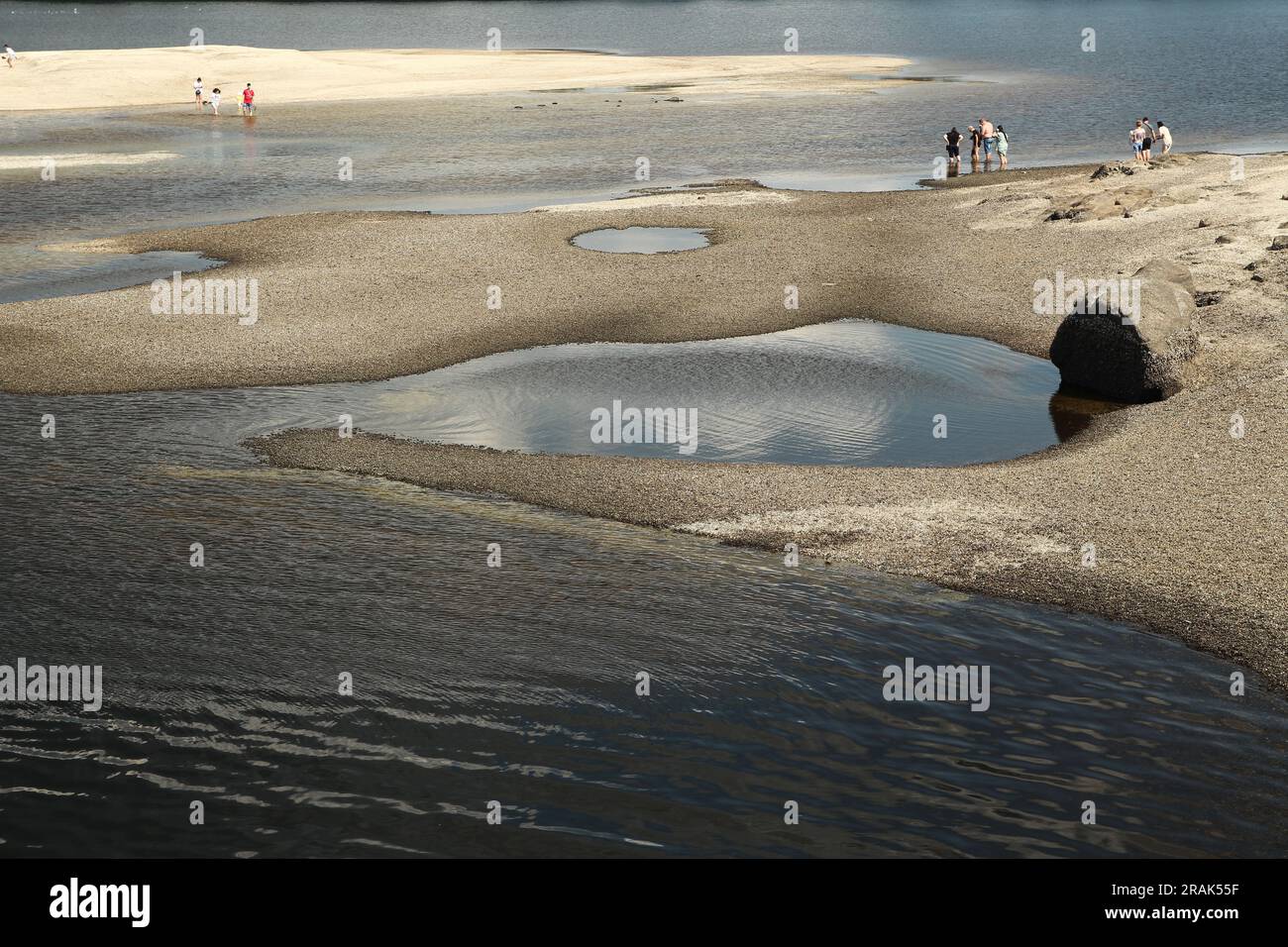 Low level of water in the river Dnieper Stock Photo - Alamy