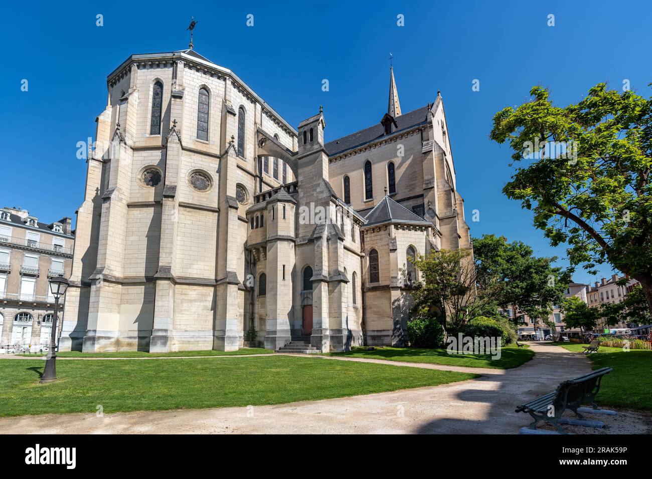 Medieval stone church of St. Martin in the center of the tourist town ...