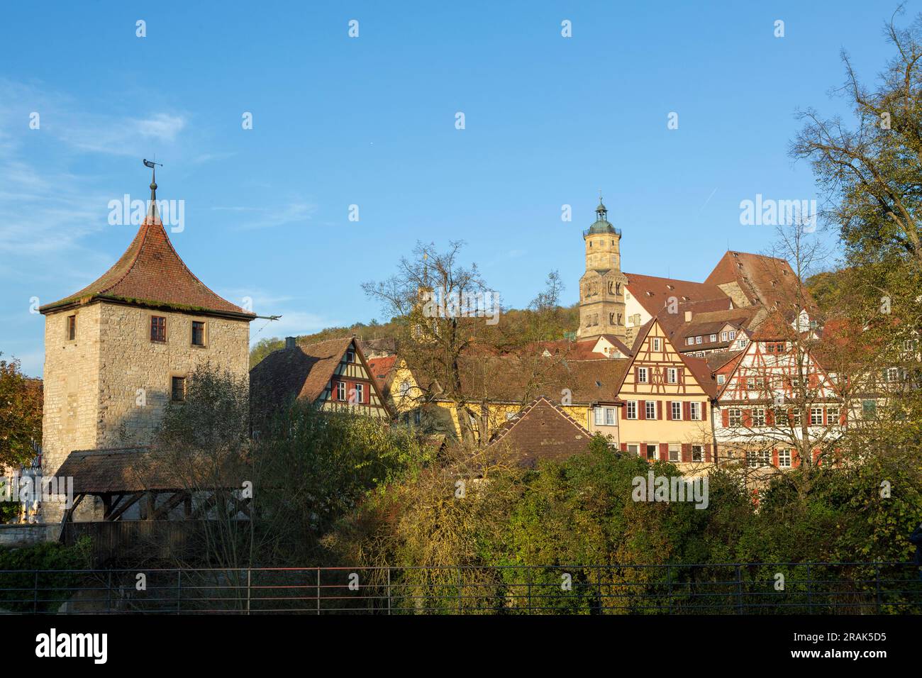 Beautiful townscape of the medieval German town Schwaebisch Hall Stock ...