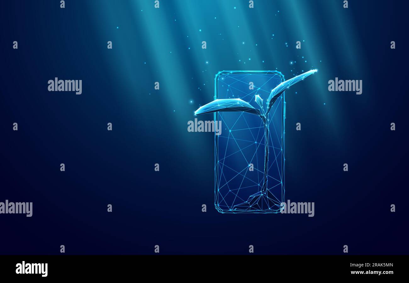 Abstract Smartphone with Digital Plants. Smart Farming Concept Stock ...