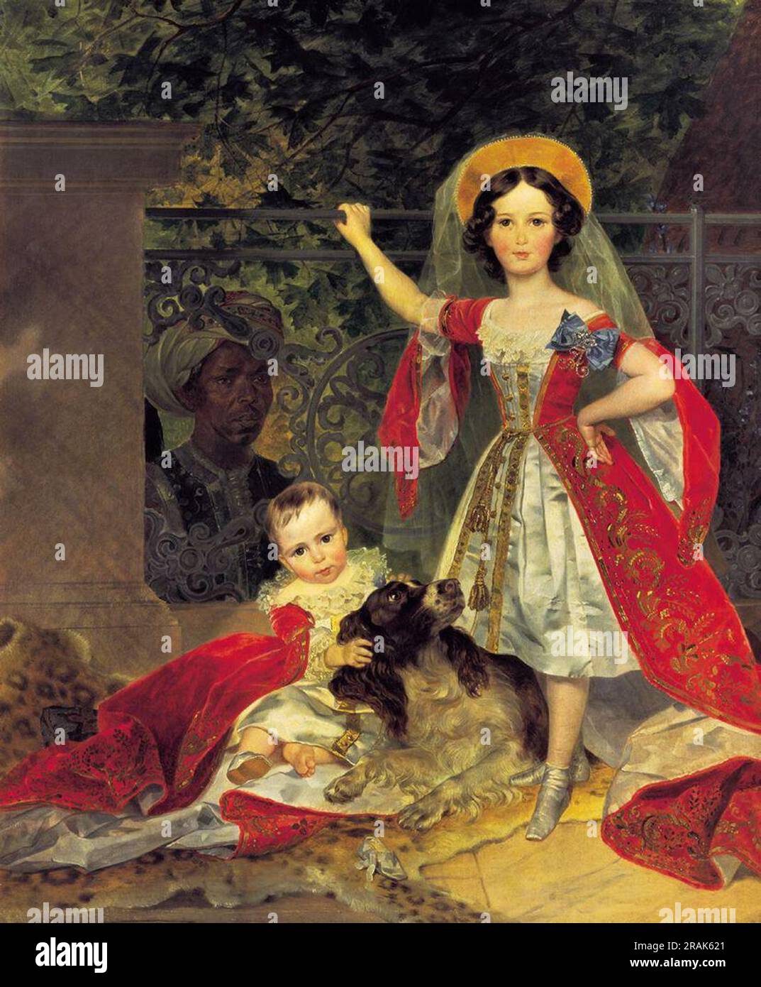 Portrait of Volkonskis Children with Blackamoor 1843 by Karl Bryullov ...