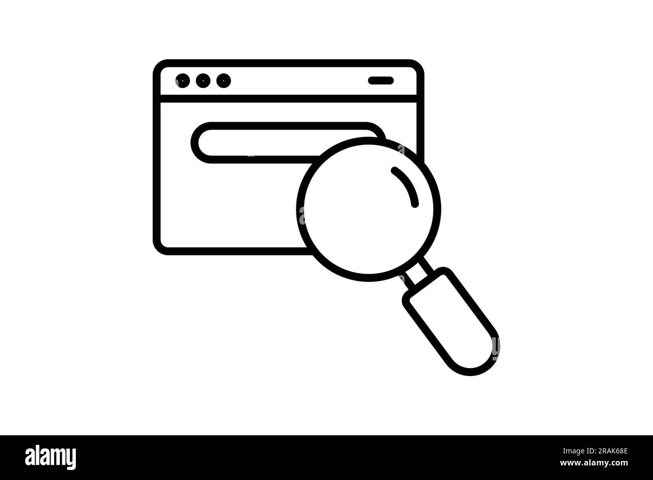 search engine icon. Magnifying glass with search bar. Line icon style ...