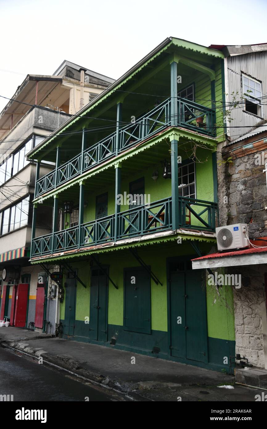 Commonwealth of Dominica colonial style architecture Stock Photo - Alamy