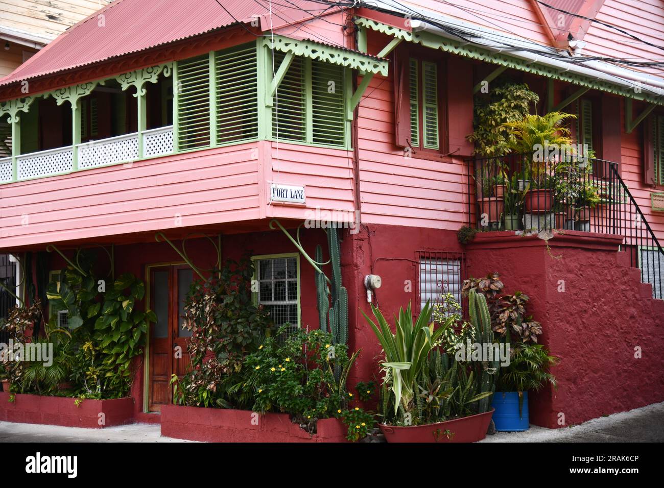 Commonwealth of Dominica colonial style architecture Stock Photo - Alamy