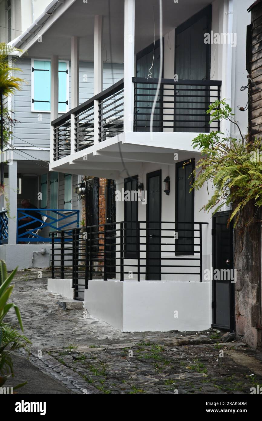 Commonwealth of Dominica colonial style architecture Stock Photo - Alamy