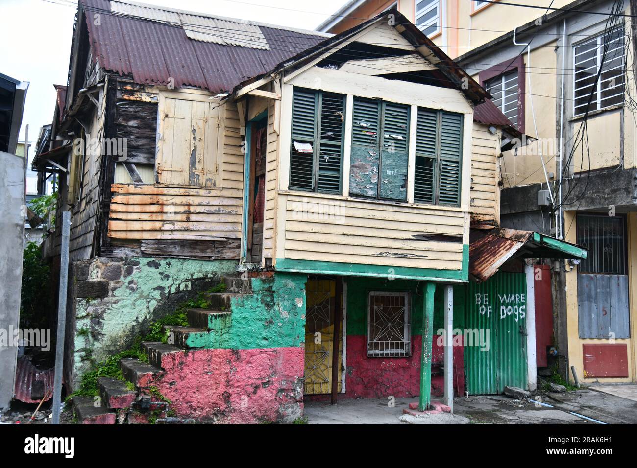Commonwealth of Dominica colonial style architecture Stock Photo - Alamy