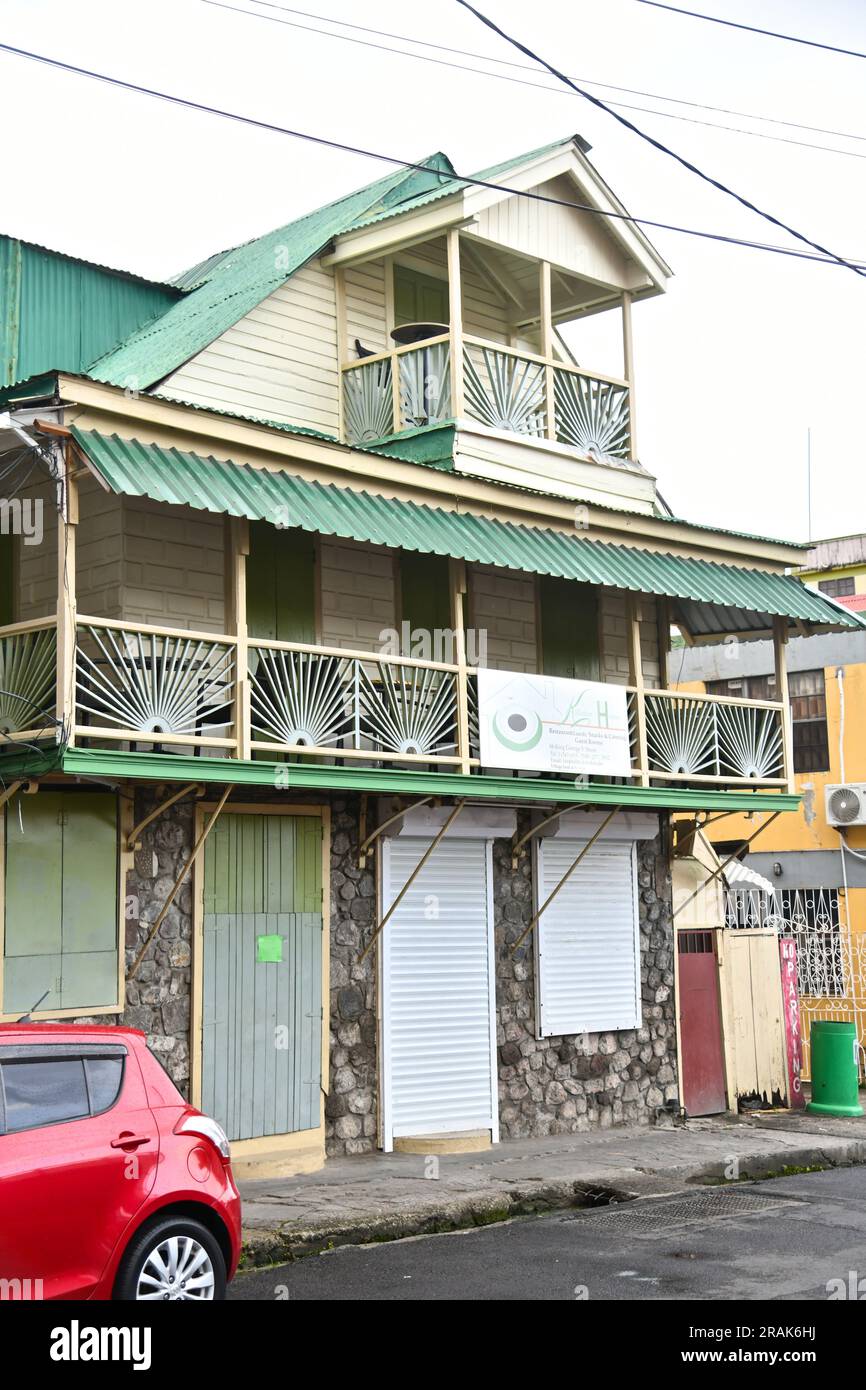 Commonwealth of Dominica colonial style architecture Stock Photo - Alamy