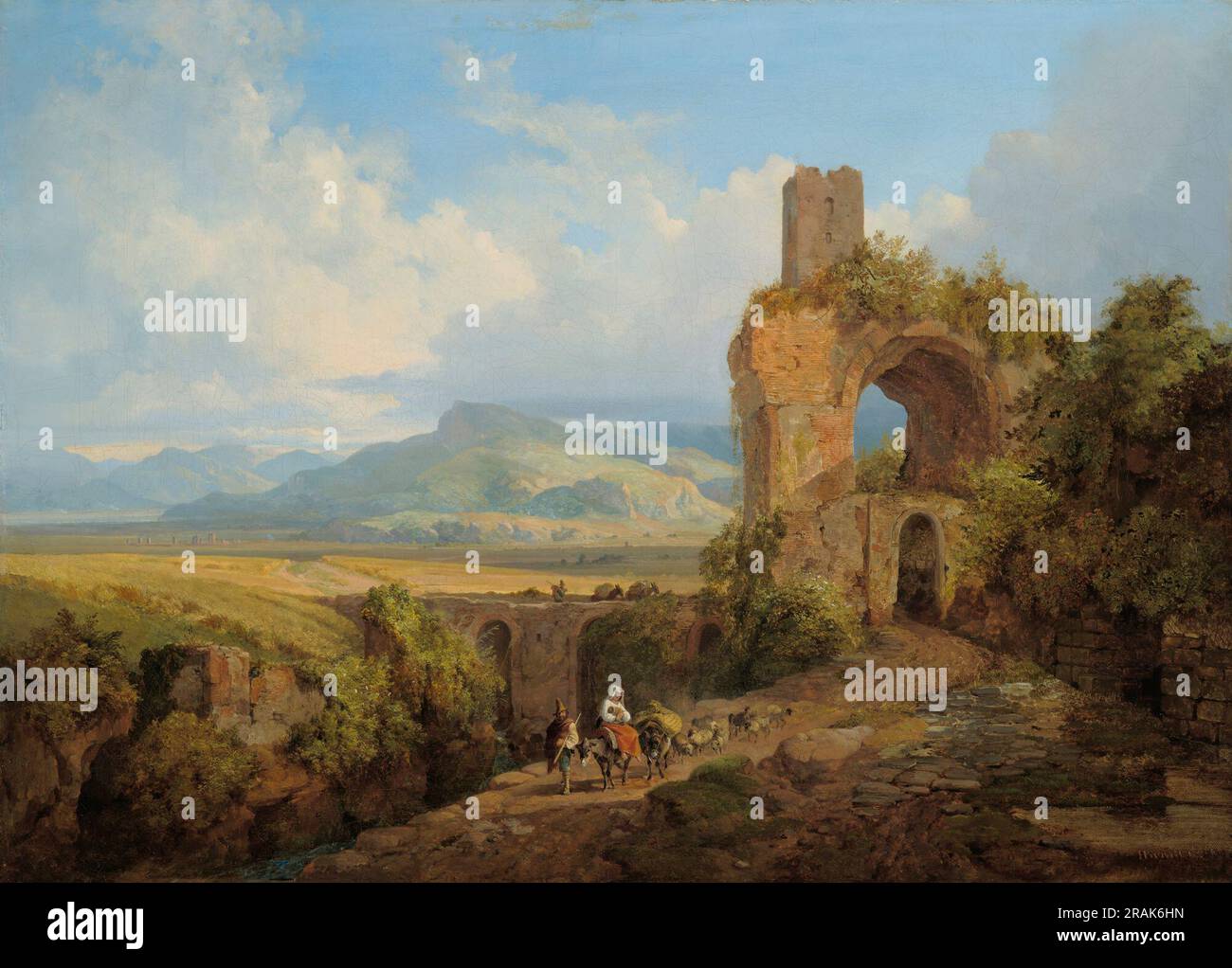 Campagna landscape by Heinrich Bürkel Stock Photo - Alamy