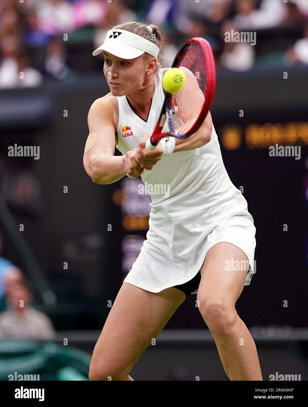 Elena Rybakina in action against Shelby Rogers (not pictured) on day ...