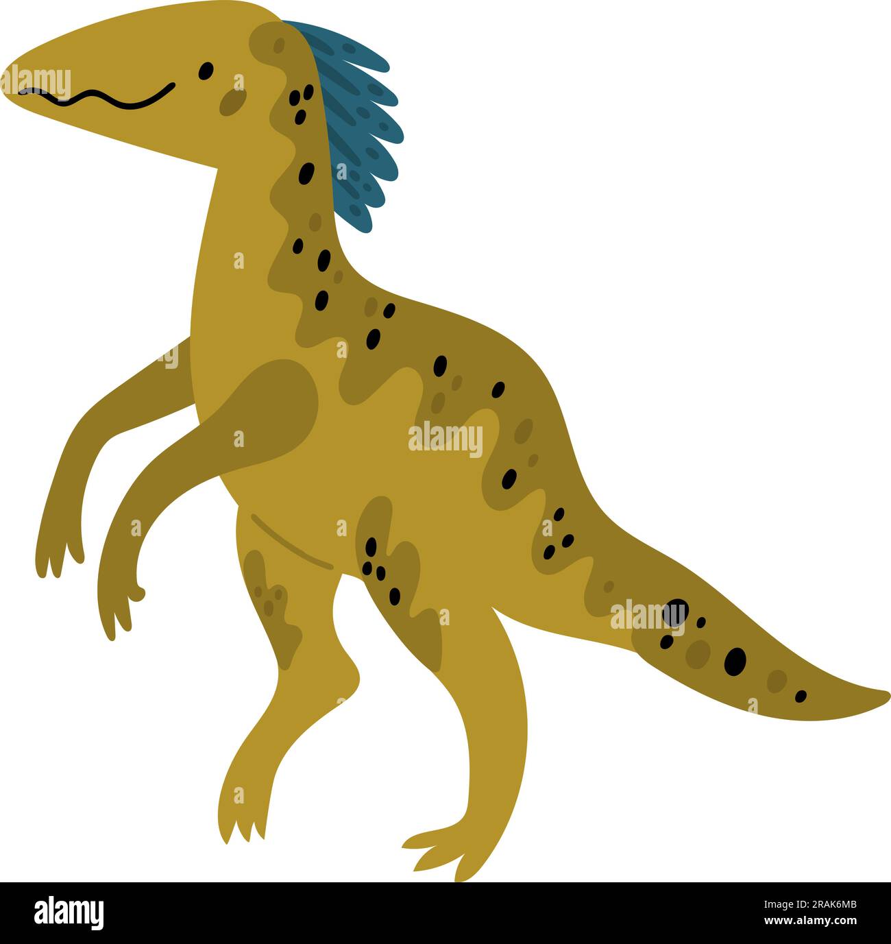 Cartoon illustration velociraptor dinosaur smiling hi-res stock ...