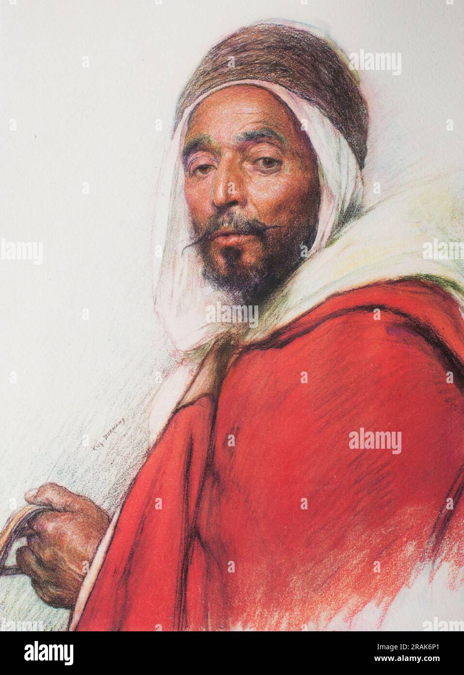 Algerian Spahi Mohamed Osman from Oran by Eugène Burnand Stock Photo ...