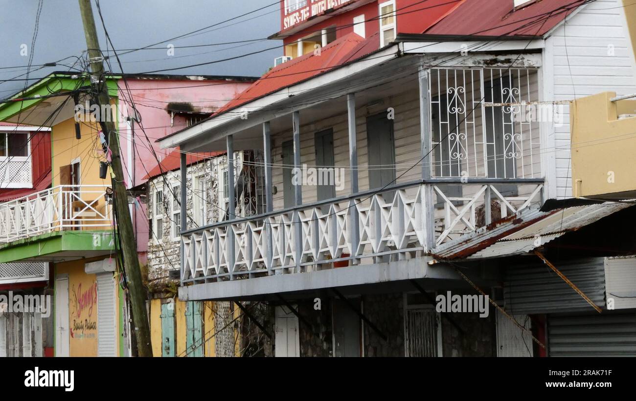 Commonwealth of Dominica colonial style architecture Stock Photo - Alamy