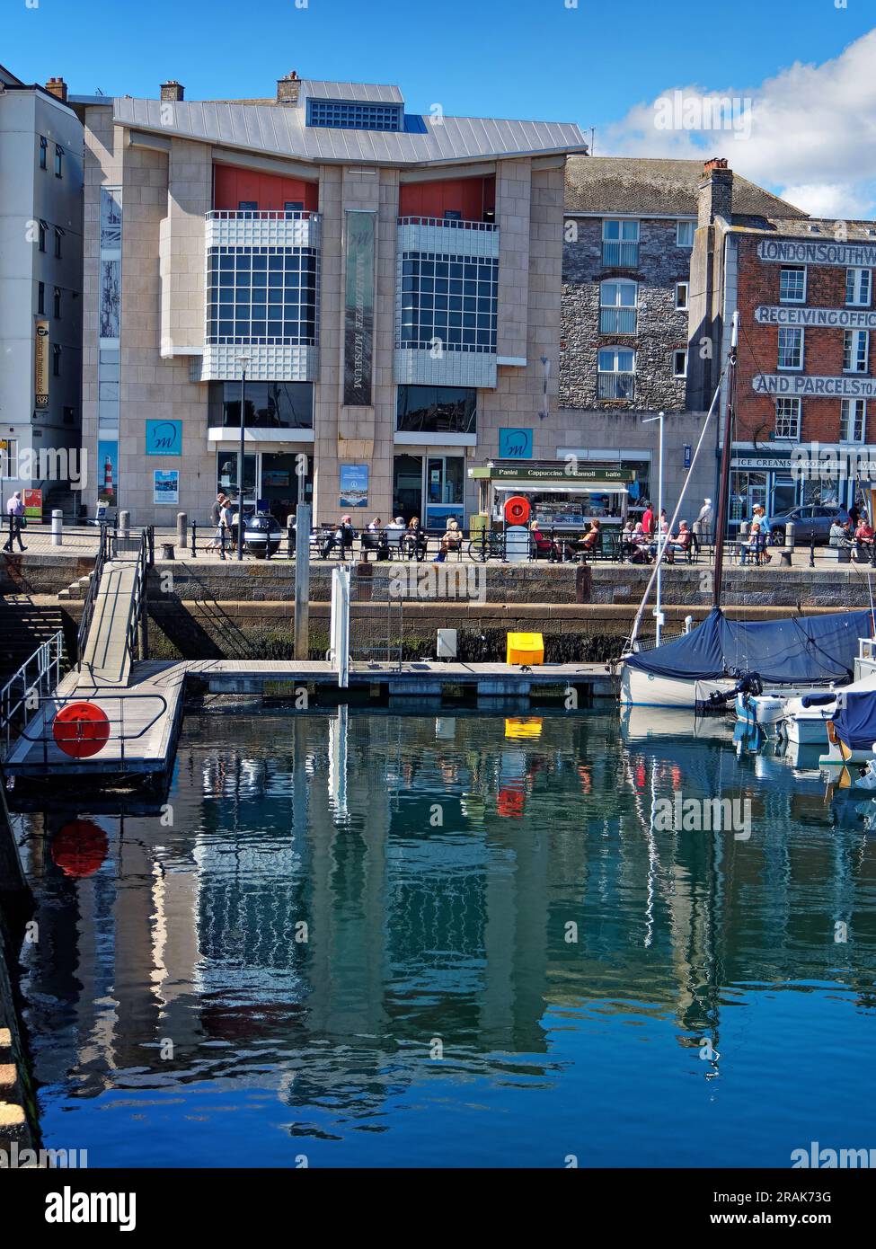 UK, Devon, Plymouth, The Barbican, Sutton Harbour, The Mayflower Museum ...
