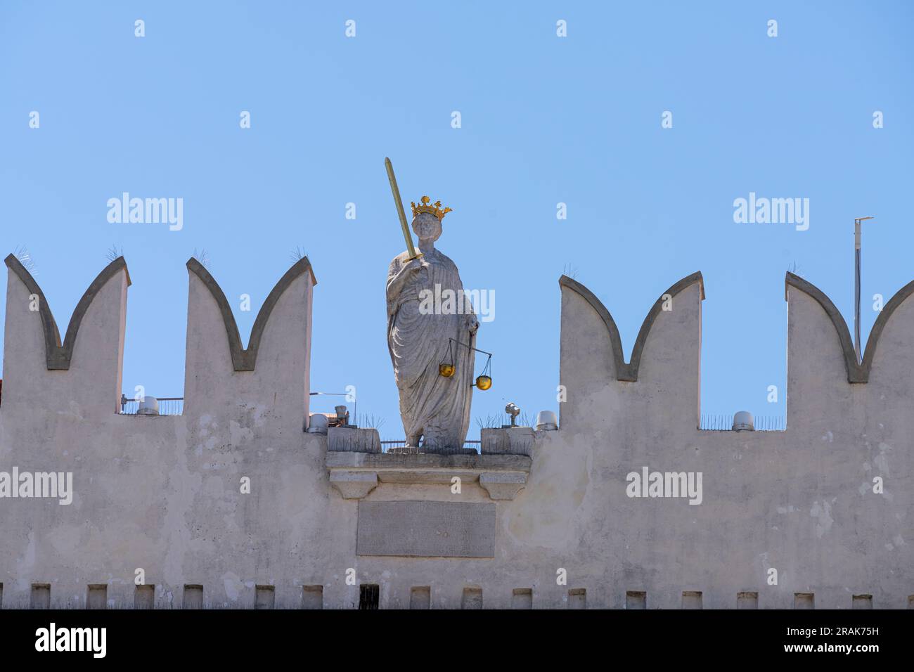 Koper, Slovenia. July 2, 2023. detail of the decorations on the facade ...