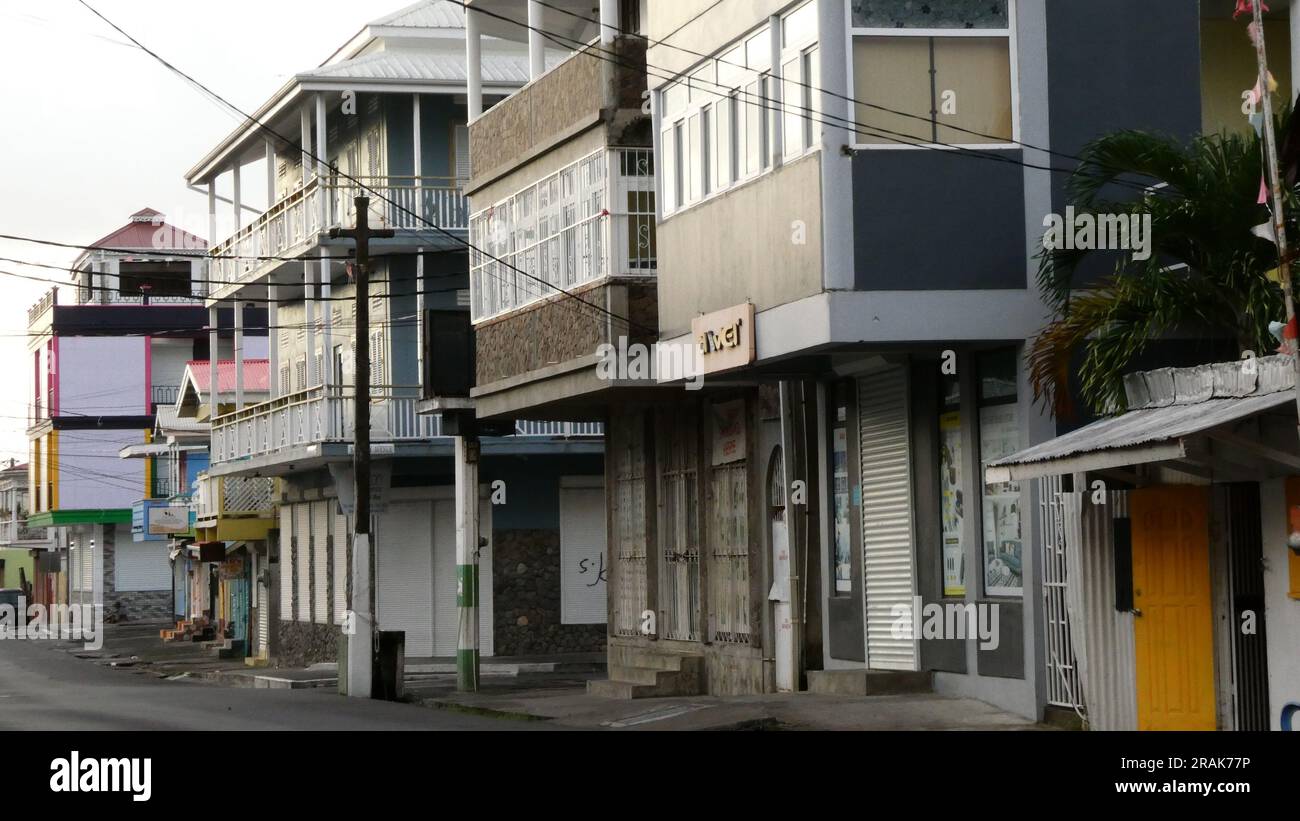 Commonwealth of Dominica colonial style architecture Stock Photo - Alamy