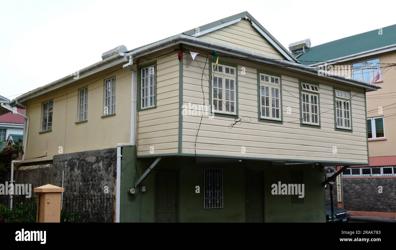 Commonwealth of Dominica colonial style architecture Stock Photo - Alamy