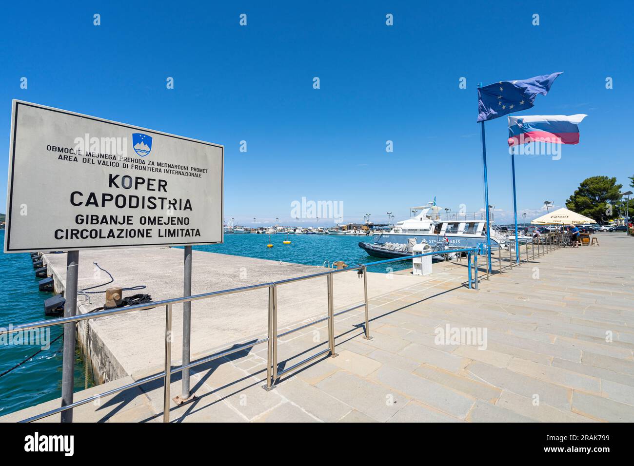 Koper, Slovenia. July 2, 2023. the border crossing in the marina in the ...