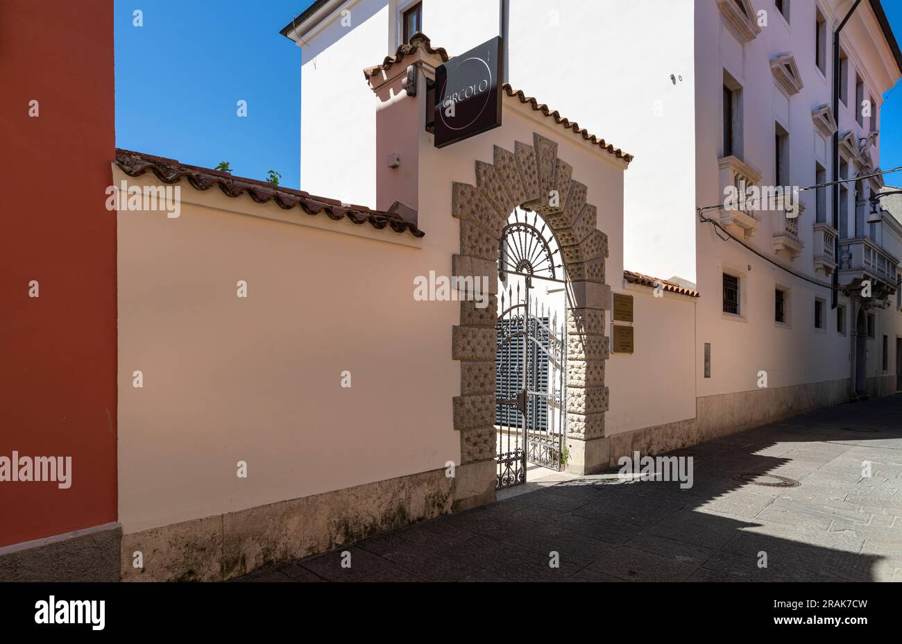 Koper, Slovenia. July 2, 2023. View of the entrance door to the ...