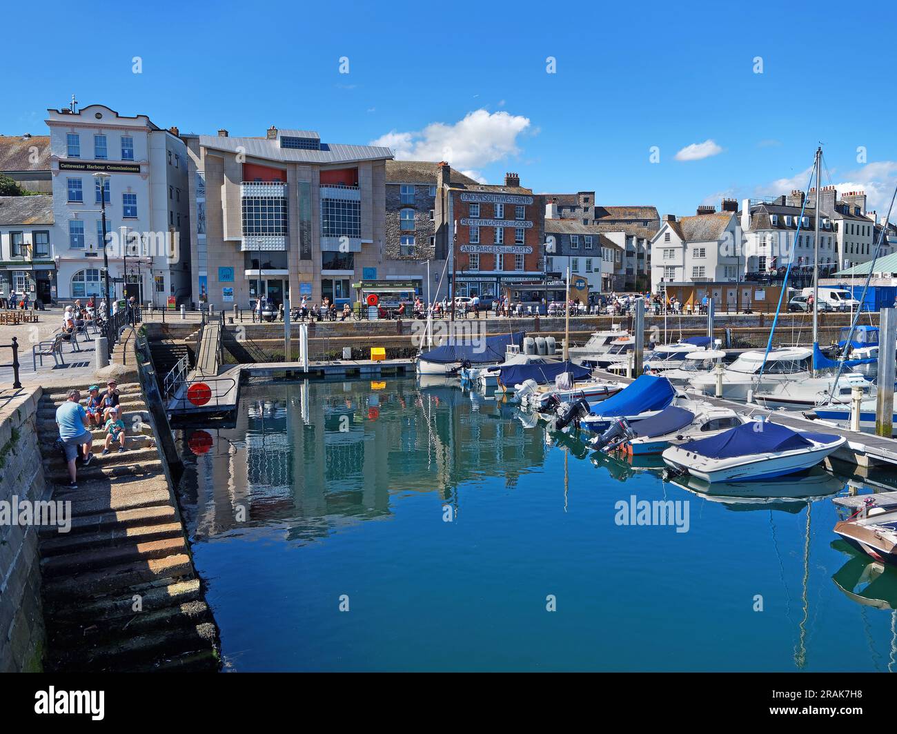 UK, Devon, Plymouth, The Barbican, Sutton Harbour, The Mayflower Museum ...