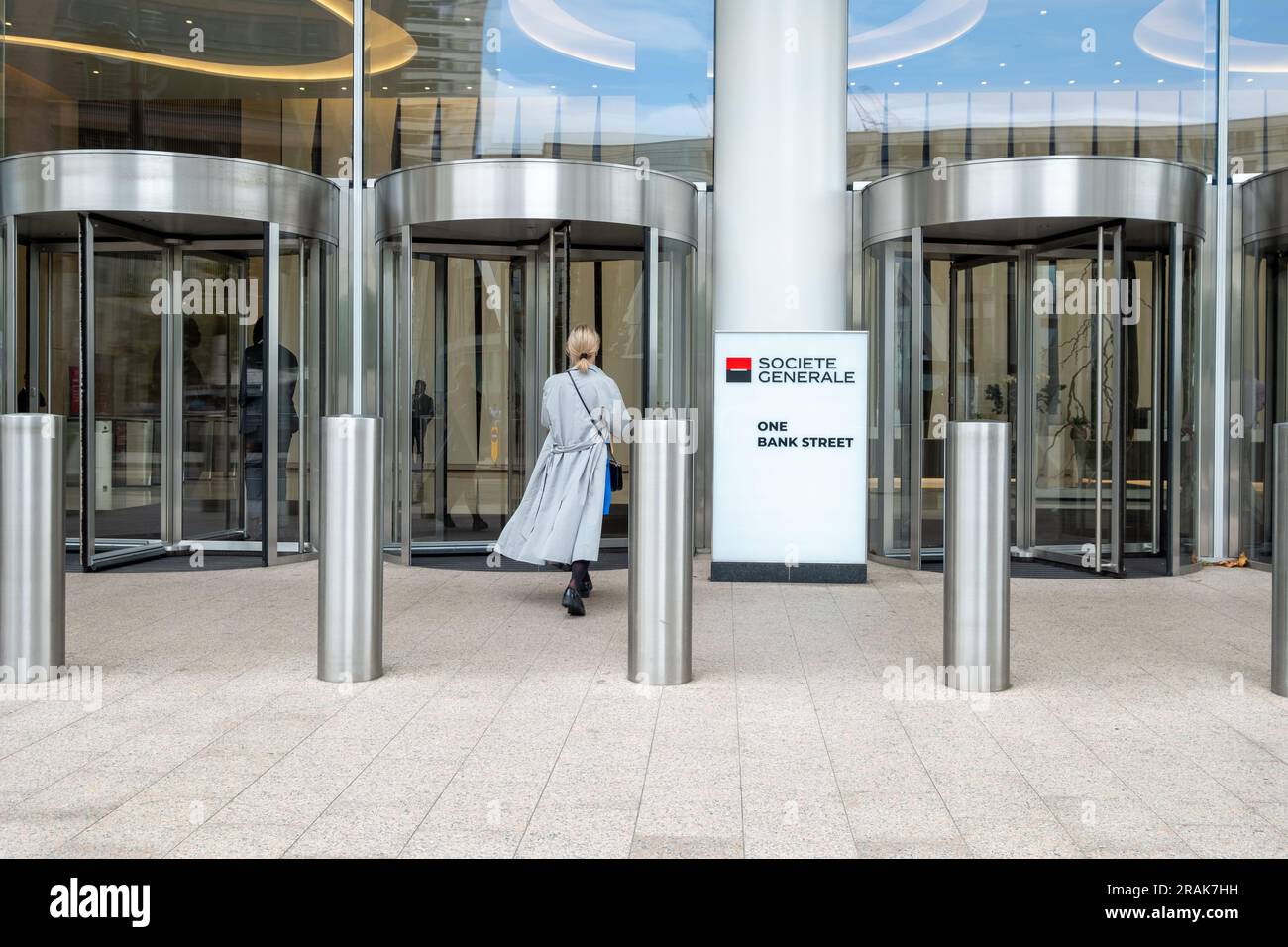 London- June 2023: Societe Generale or SocGen building in Canary Wharf ...
