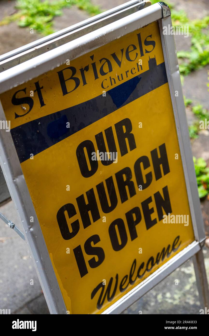 Our church is open. St Mary the Virgin parish church, St Briavels Stock ...