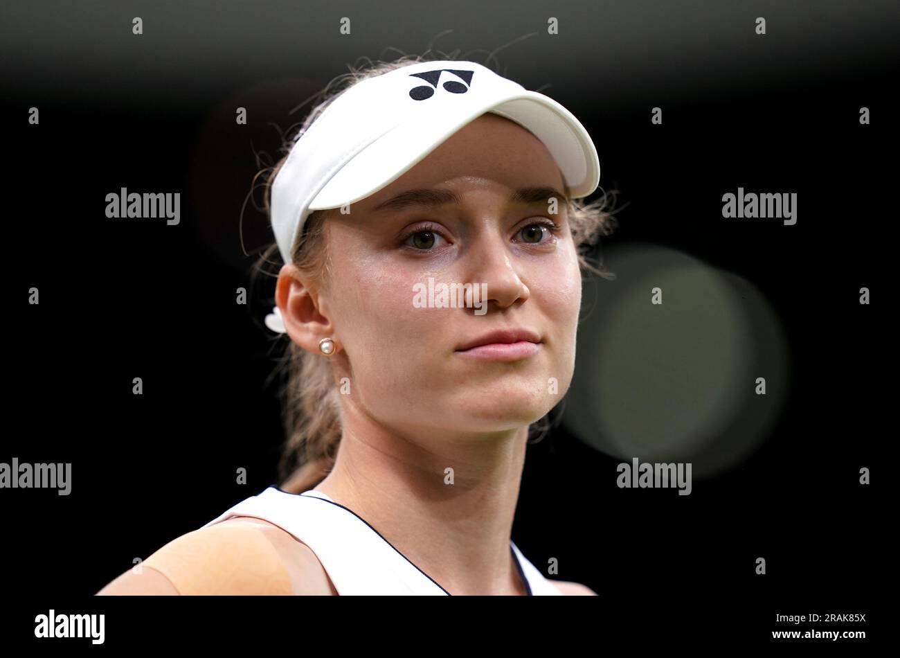 Elena Rybakina during her match against Shelby Rogers (not pictured) on ...