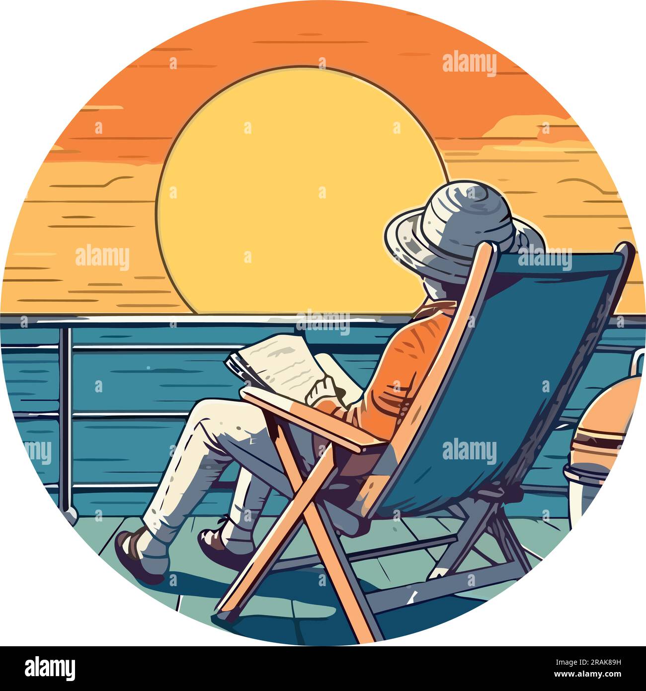 Man sitting outdoors reading book Stock Vector Images - Alamy