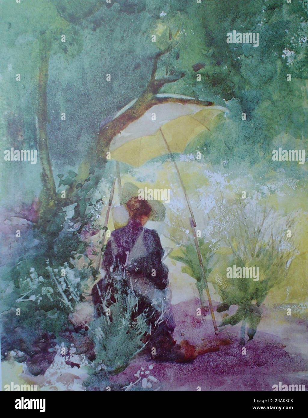 A Woman Sketching In A Glade by Mildred Anne Butler Stock Photo - Alamy