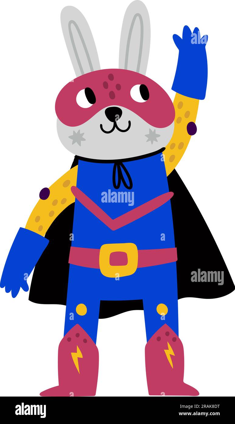 Rabbit with super powers. Superhero animal character Stock Vector Image ...