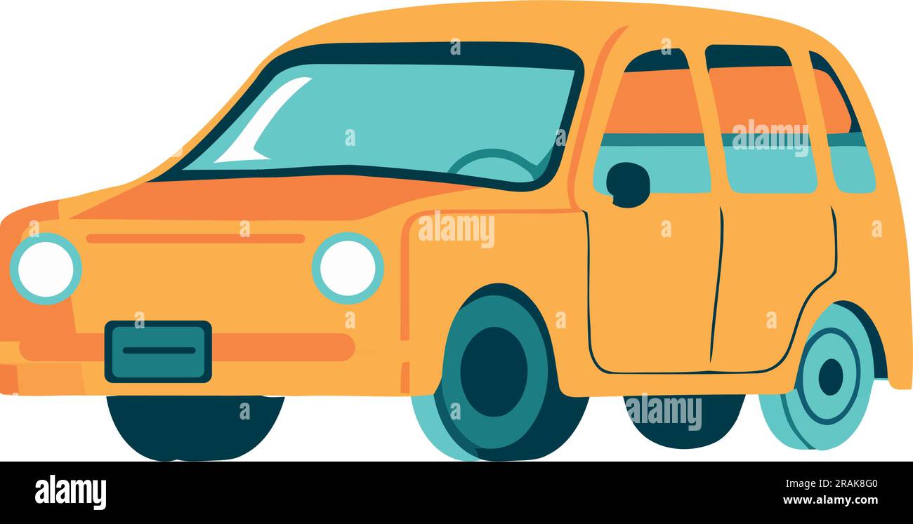Yellow car driving fast, traffic symbol adventure Stock Vector Image ...