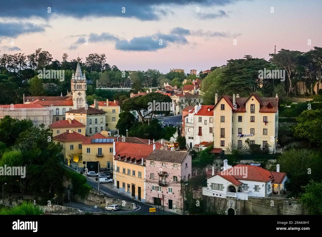 The historic town centre around the Camara Municipal de Sintra or town ...